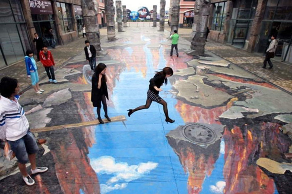 3d Sidewalk Art Optical Illusion